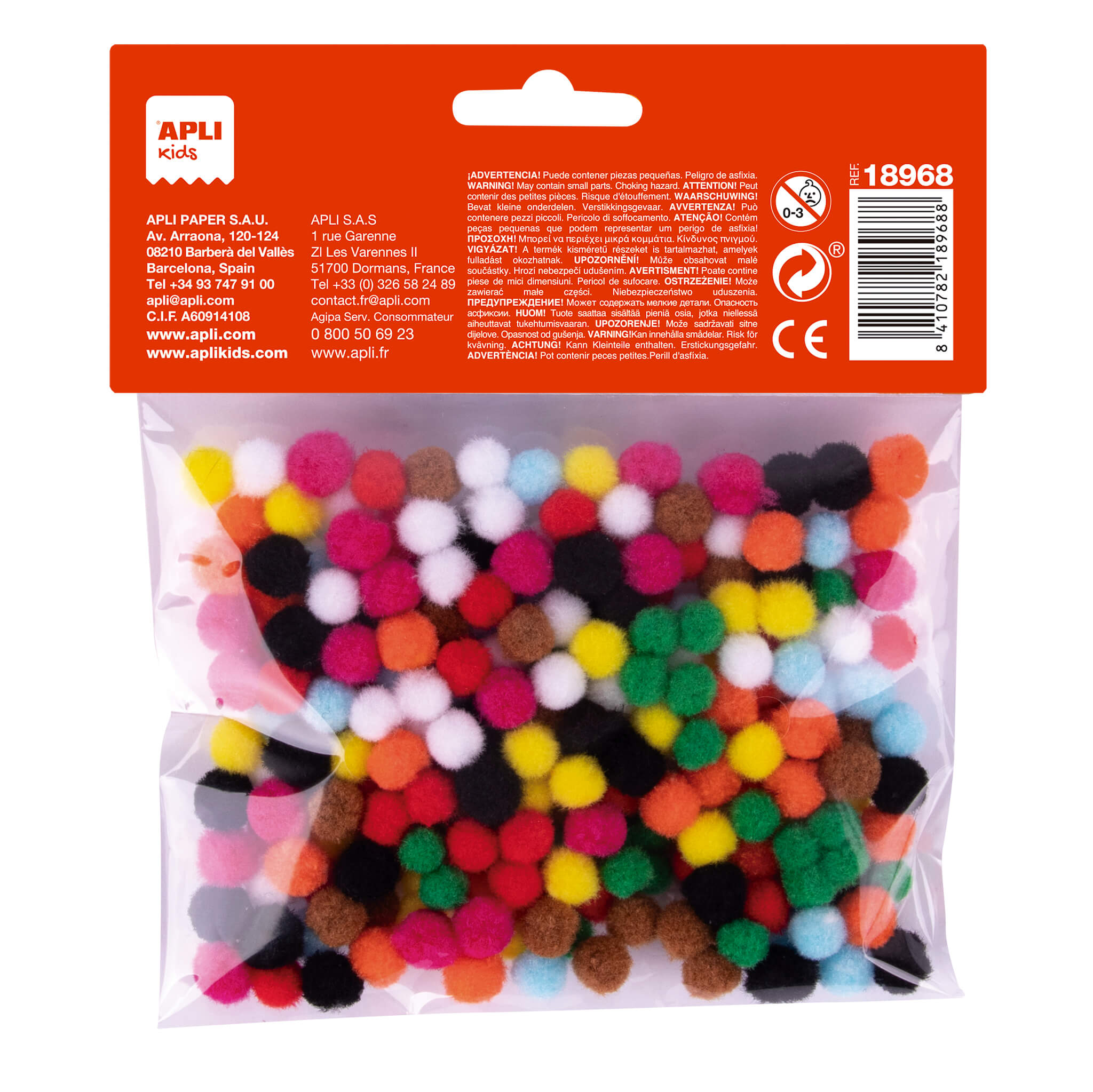 Pompones Mini Apli Kids Colores Surtidos Bolsa 200 ud. Pompones para ...
