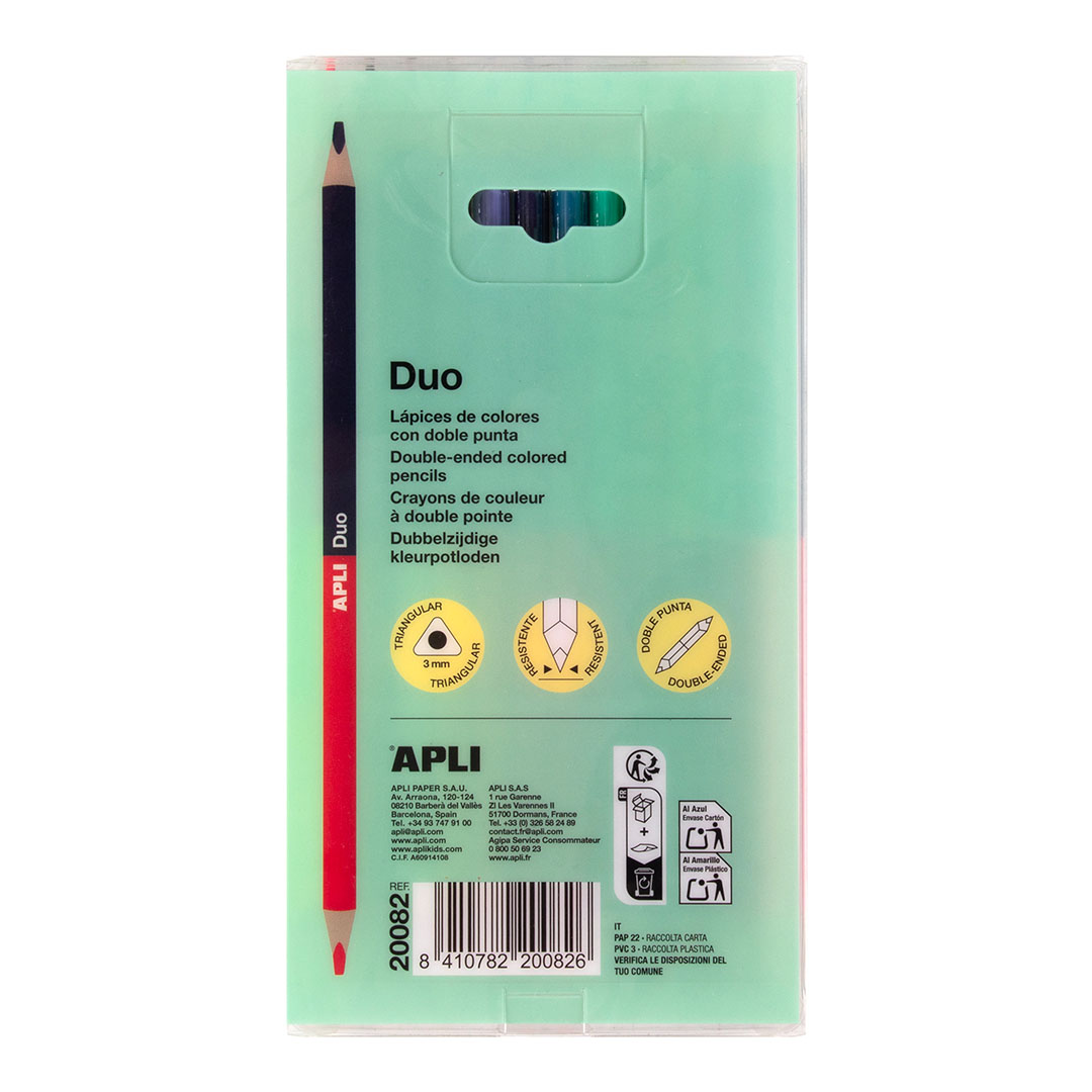 Lapices Bicolor Apli Duo Caja 12 Colores Vivos Surtidos. Lápices de ...