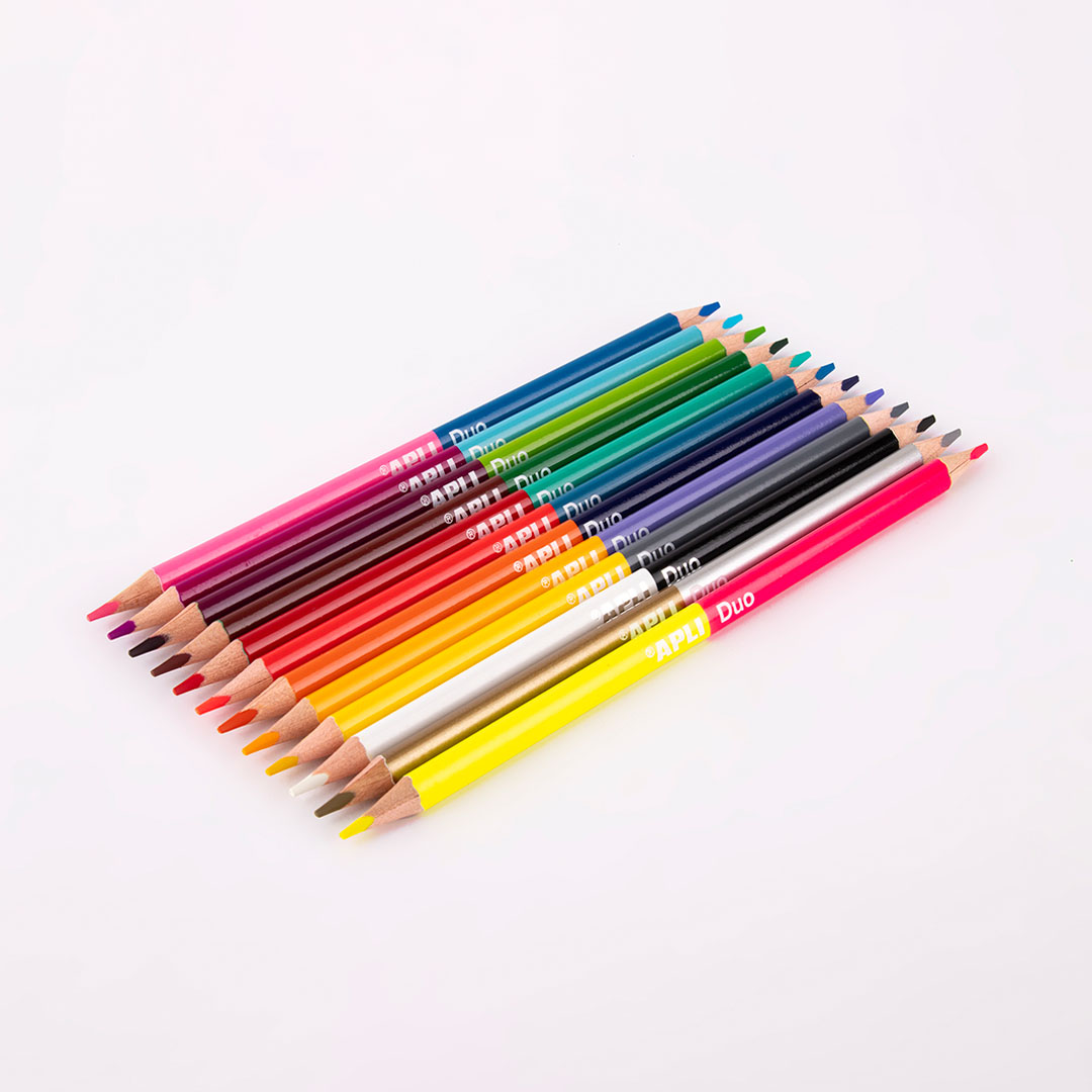 Lapices Bicolor Apli Duo Caja 12 Colores Vivos Surtidos. Lápices de ...