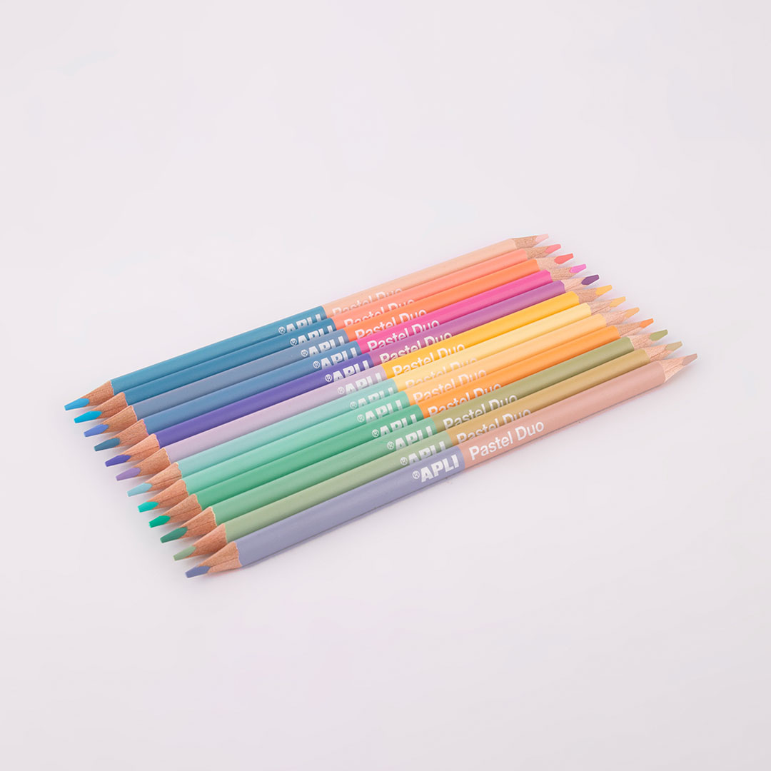 Lapices Bicolor Apli Duo Caja 12 Colores Pastel Surtidos. Lápices de ...