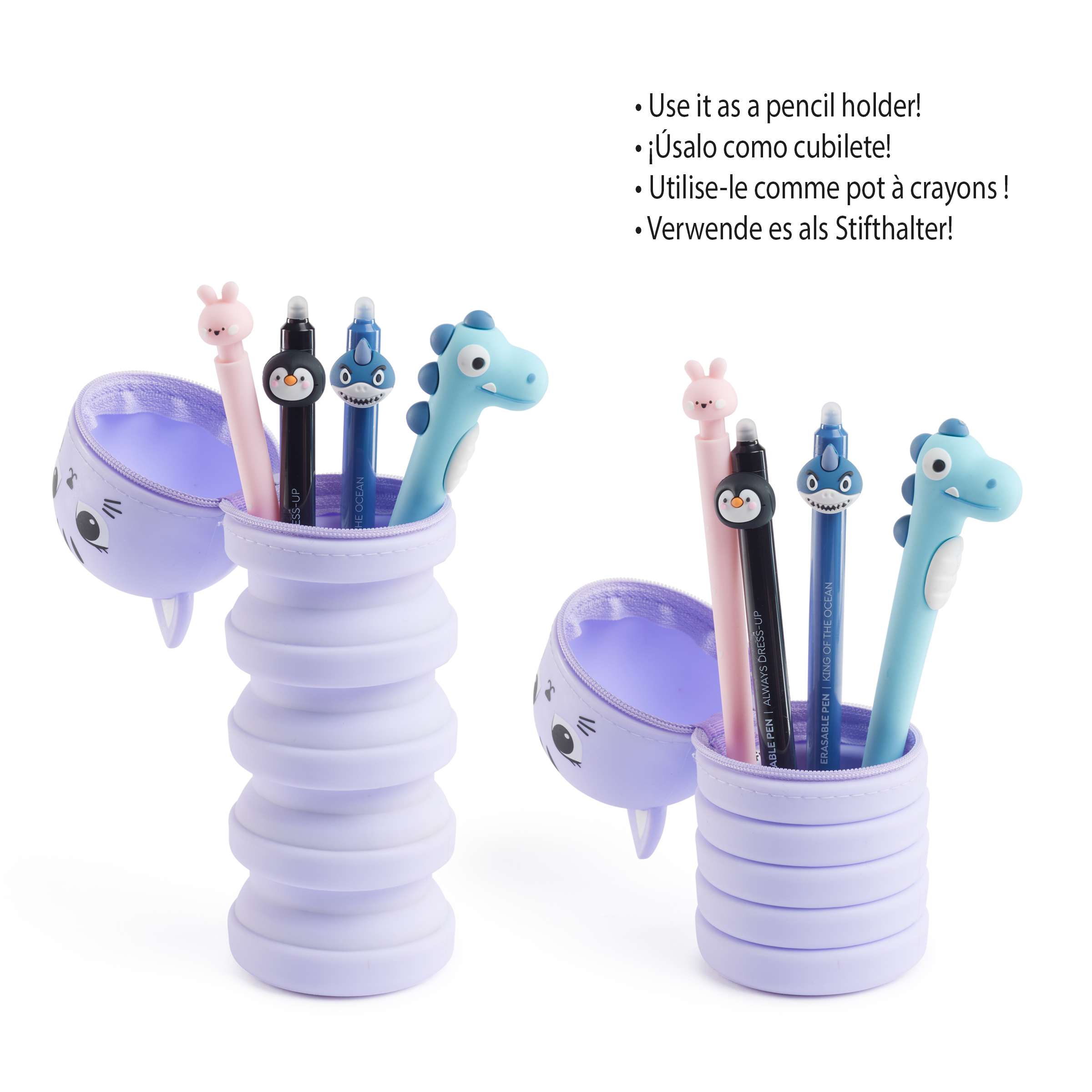 Estuche Silicona 2 en 1 Retractil Back2Fun Growing Pets Gatita Mr ...